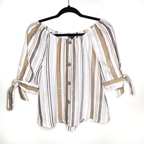 Unique Spectrum | Tops | Unique Spectrum Tie Sleeve Striped Top | Poshmark